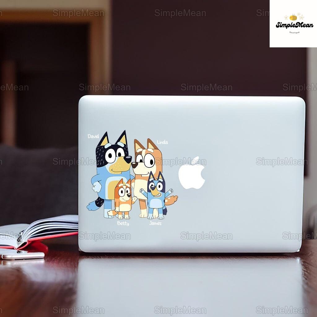 Bluey Family Stickers, Bluey Dog Car Decal, Bluey Family Peeker Car ...