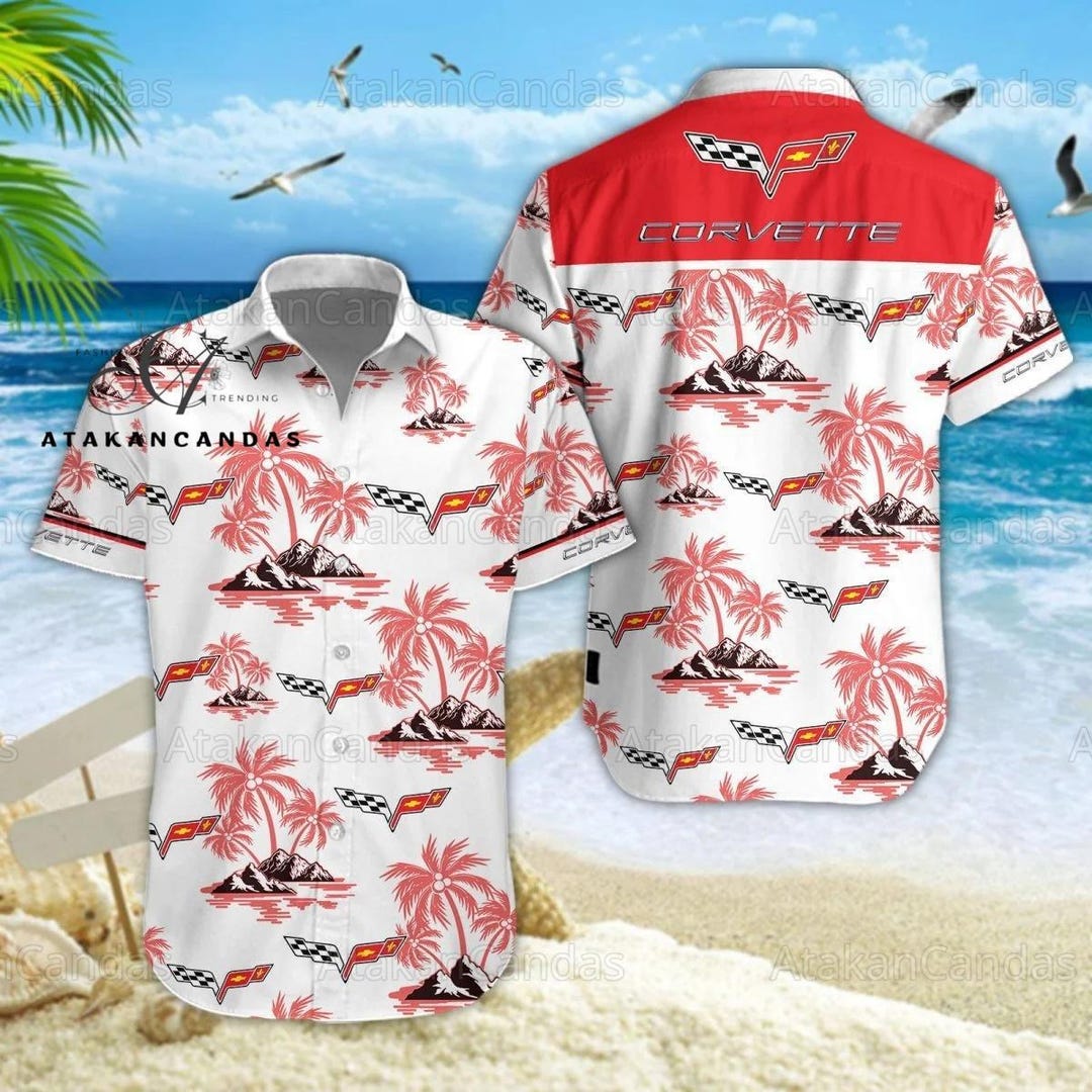 Corvette Hawaiian Shirt, Corvette Button Shirt, Corvette Shirt ...