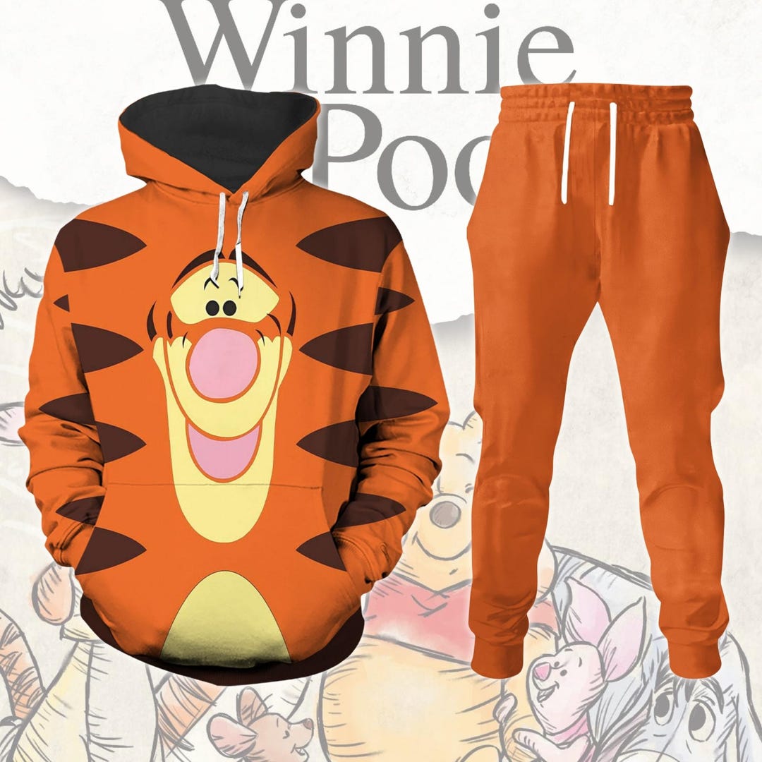 Tigger Cosplay Hoodie, Tigger Winnie the Pooh Costume Hoodie, Tigger ...