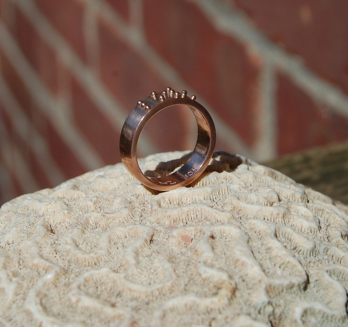 Commitment Band Rose Gold "love" Braille Ring, Anniversary Ring ...