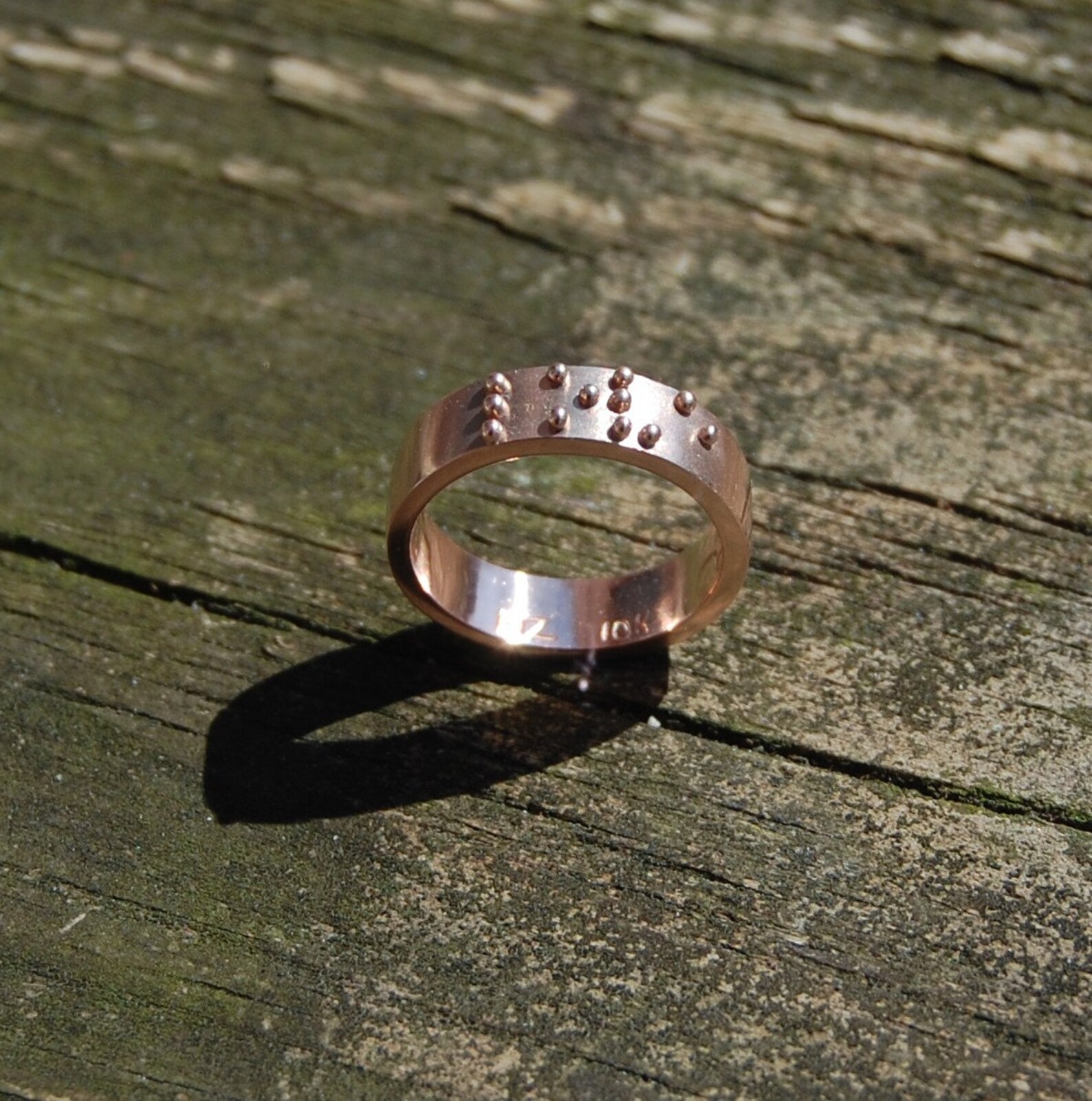 Commitment Band Rose Gold "love" Braille Ring, Anniversary Ring ...