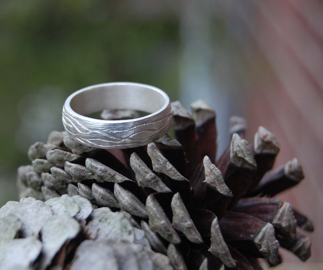 Baumrinde Sterling Silber Ring - Etsy.de