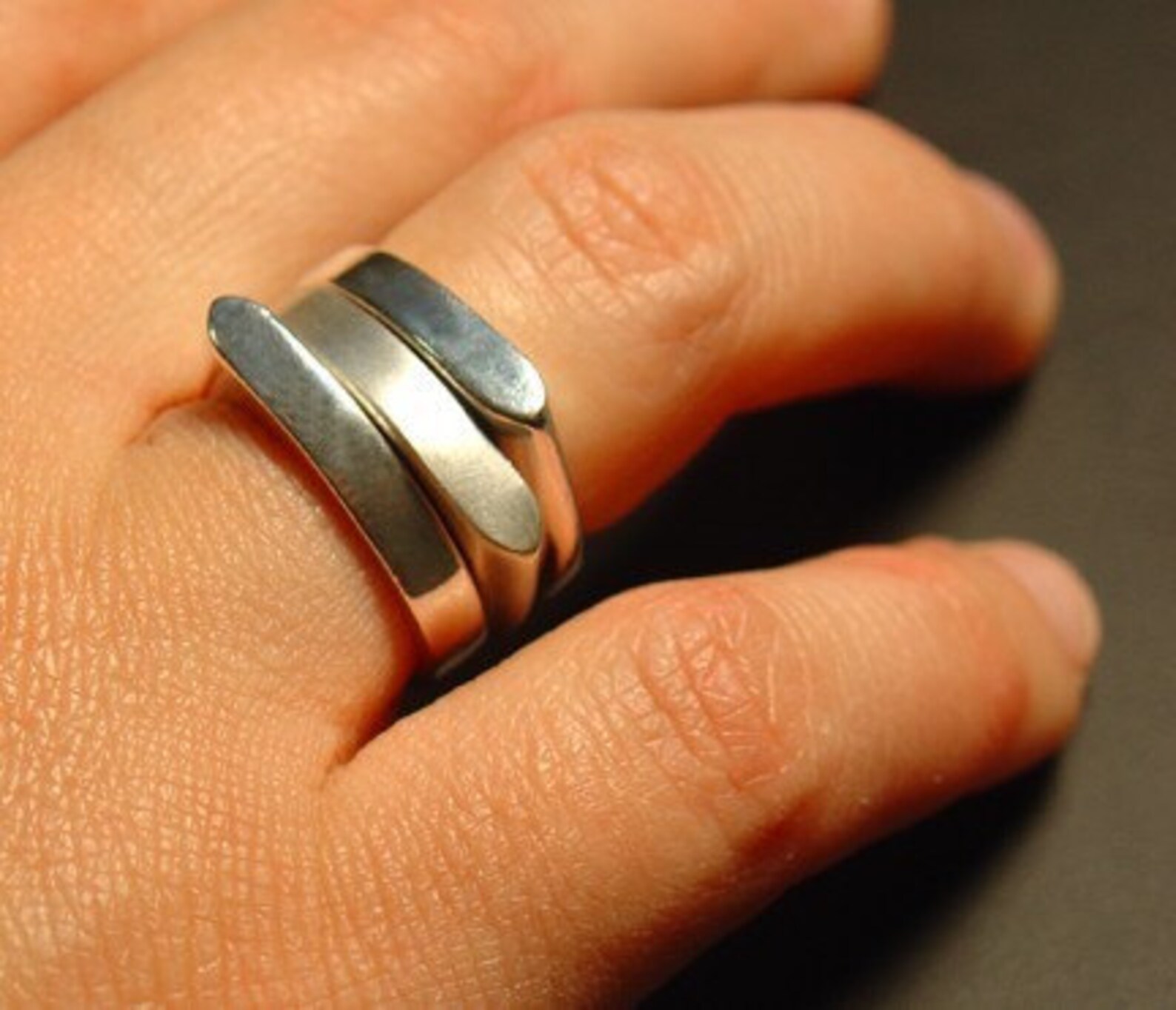 Hammered Stackable Sterling Silver Modern Point Ring, Stack Ring - Etsy