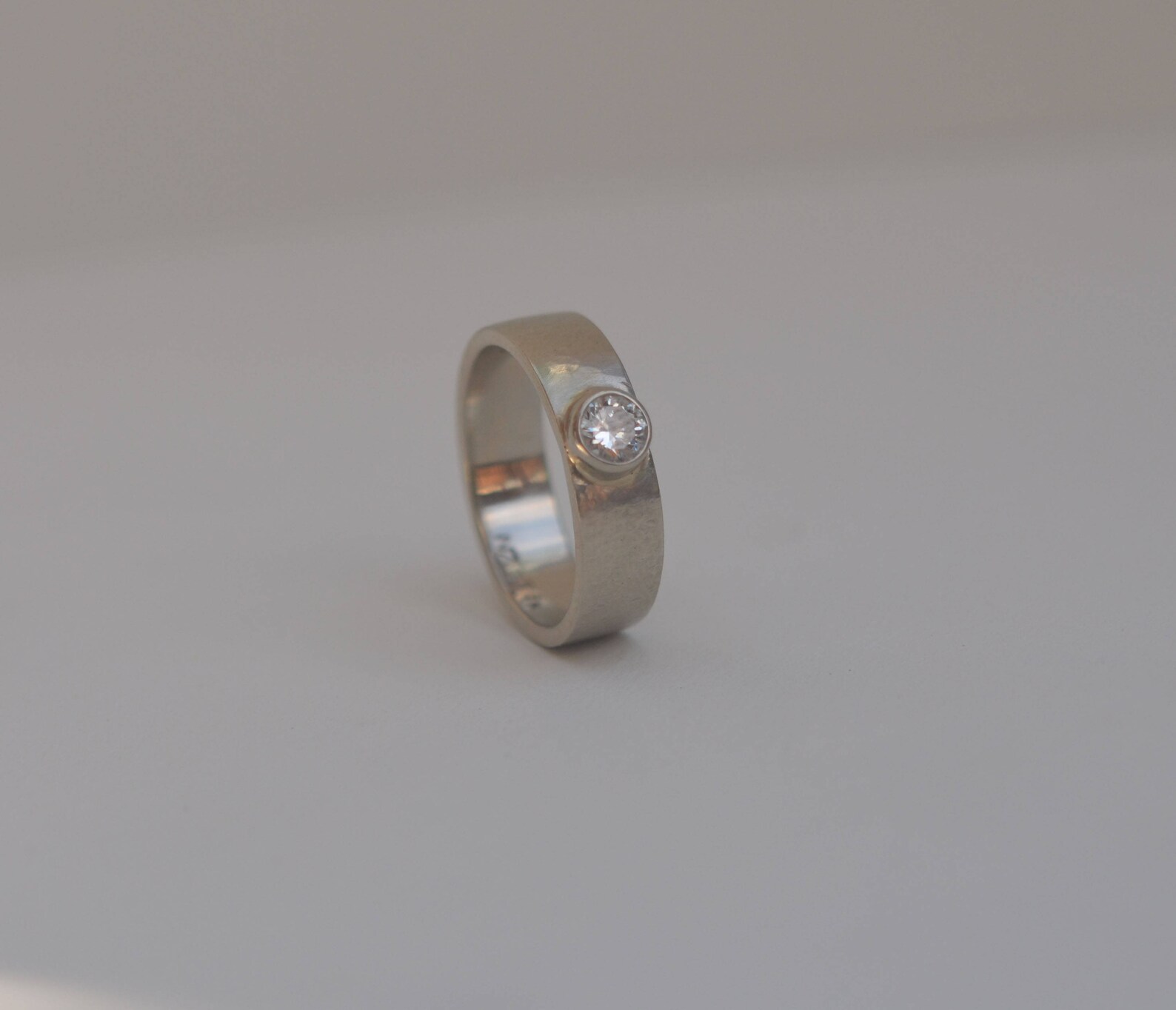 Her Hammered Ring, Simple Bezel Ring, Non Traditional Ring, Cute ...