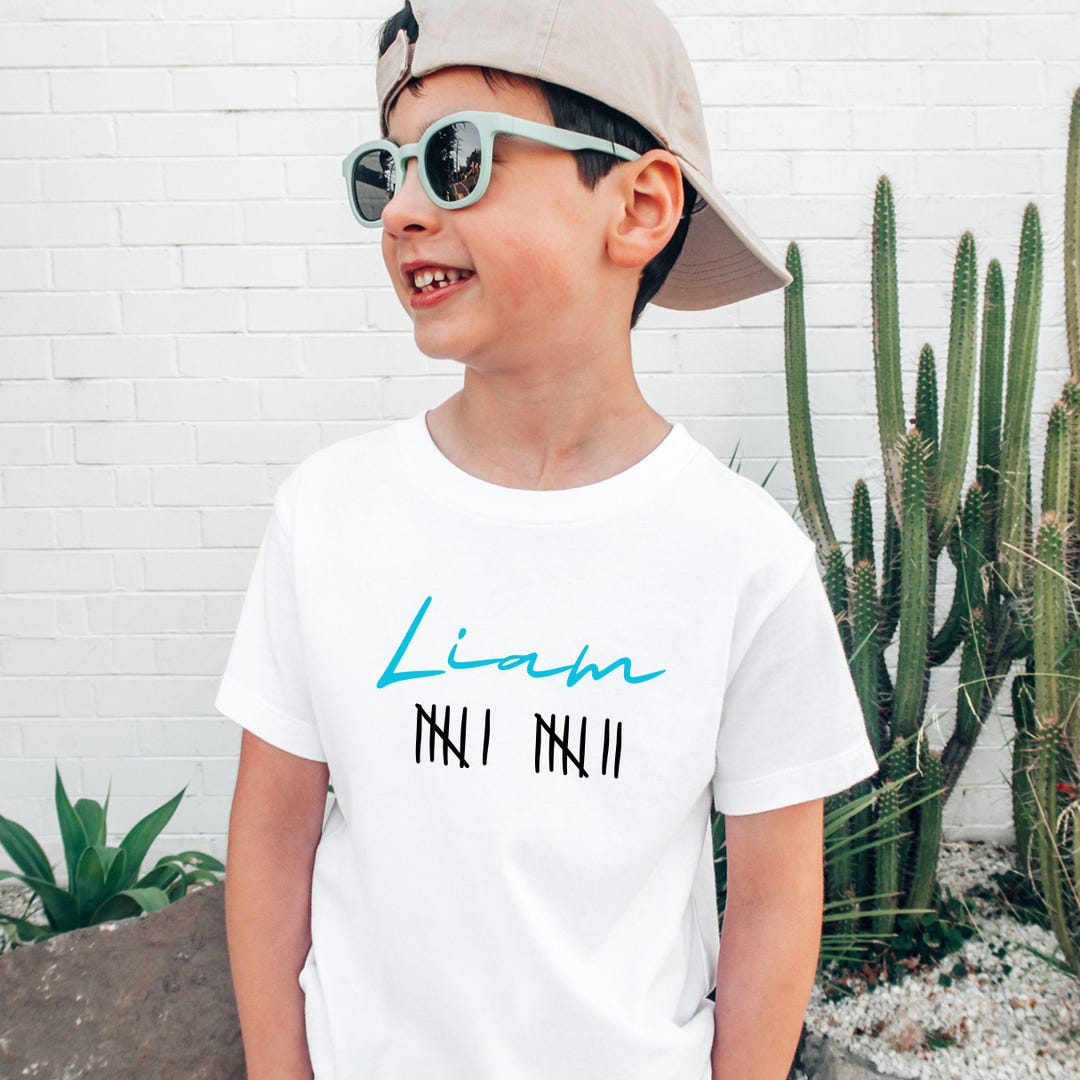 6 7 Tally Mark Shirt for Kids With Name – Personalized Six Seven ...