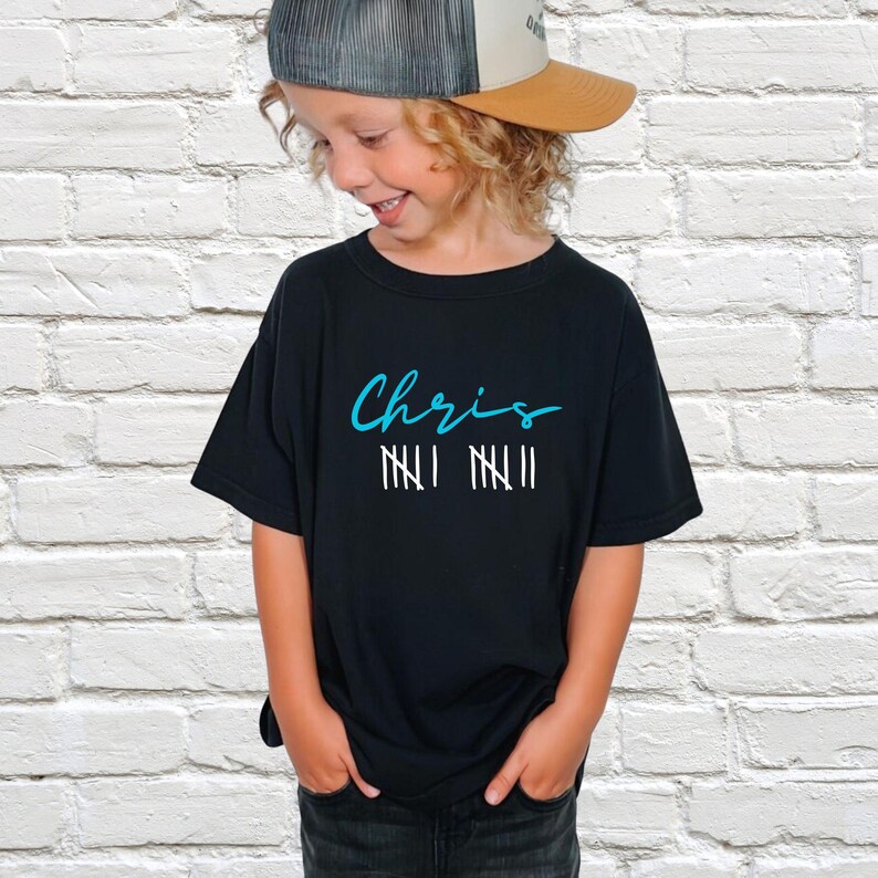 6 7 Tally Mark Shirt for Kids With Name – Personalized Six Seven ...