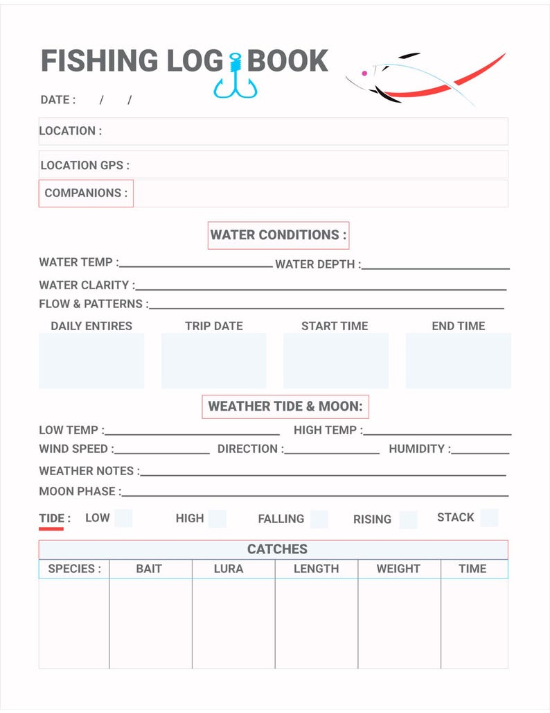 FISHING LOG BOOK - Etsy