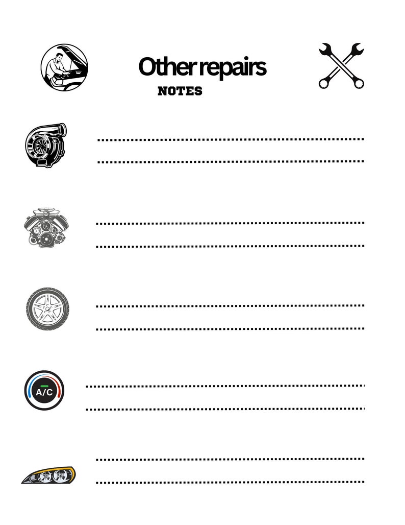Vehicle SERVICE BOOK - Etsy