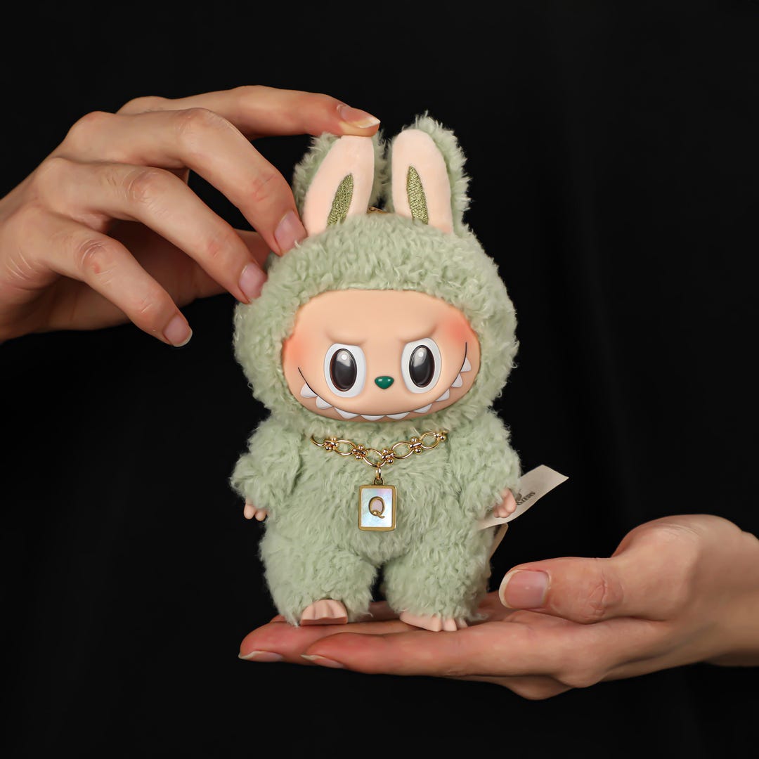 Labubu Necklace, Custom Charm Necklace, Silver Cuban Chain, Doll ...