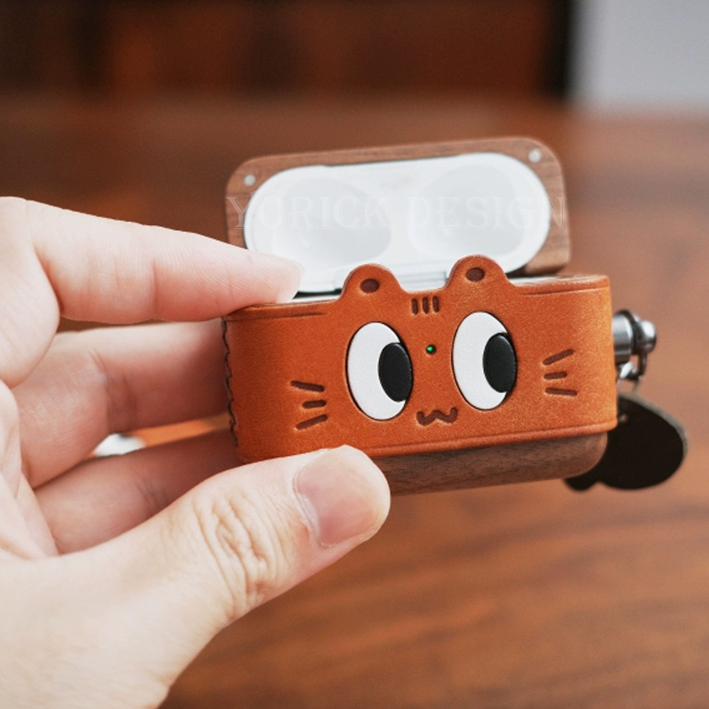 Personalized Leather Airpods Pro Headphone Case With Keychain, Custom ...