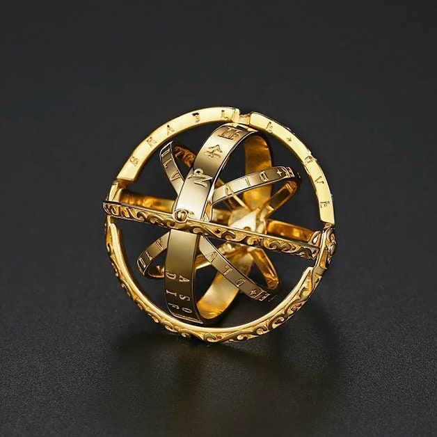 925 Sterling Silver Ring, Foldable Astronomical Sphere Ring, Women ...