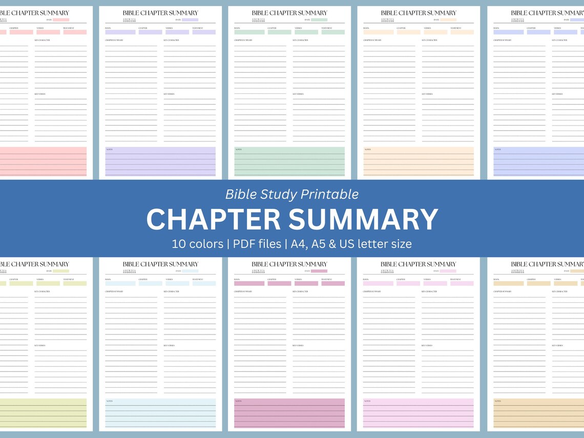 Bible Chapter Summary, Bible Chapter Study, Bible Printable Template ...