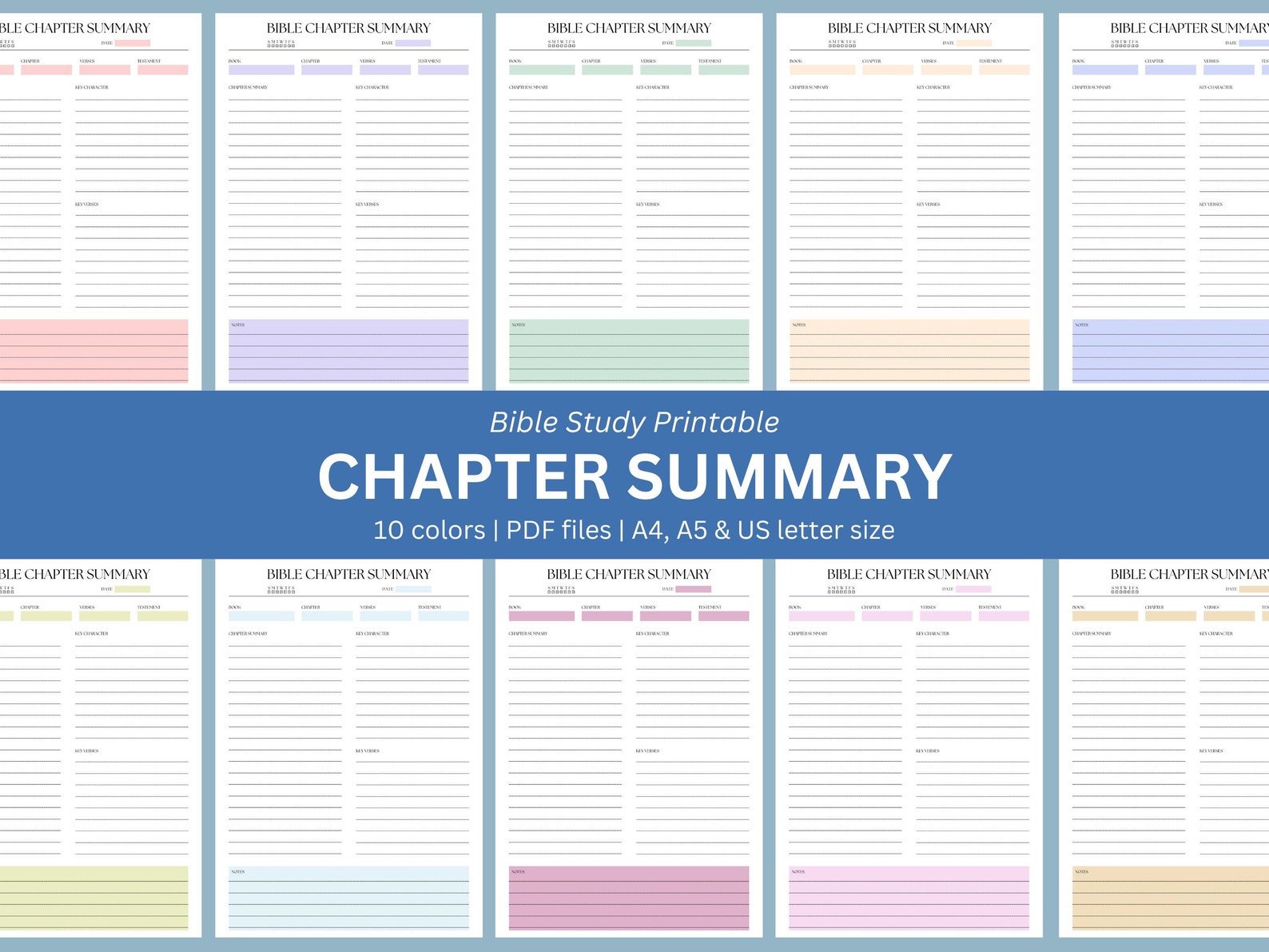 Bible Chapter Summary, Bible Chapter Study, Bible Printable Template ...