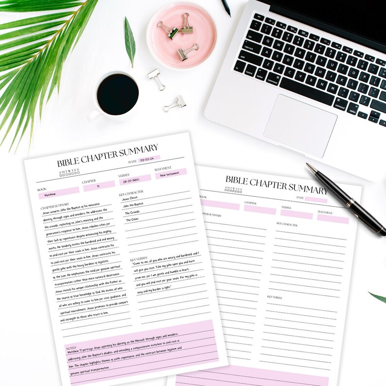 Bible Chapter Summary, Bible Chapter Study, Bible Printable Template ...