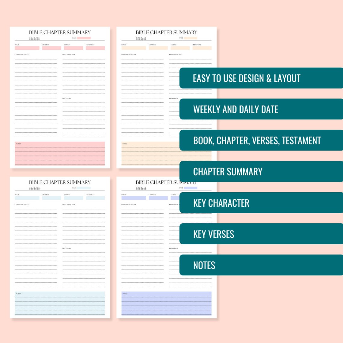 Bible Chapter Summary, Bible Chapter Study, Bible Printable Template ...