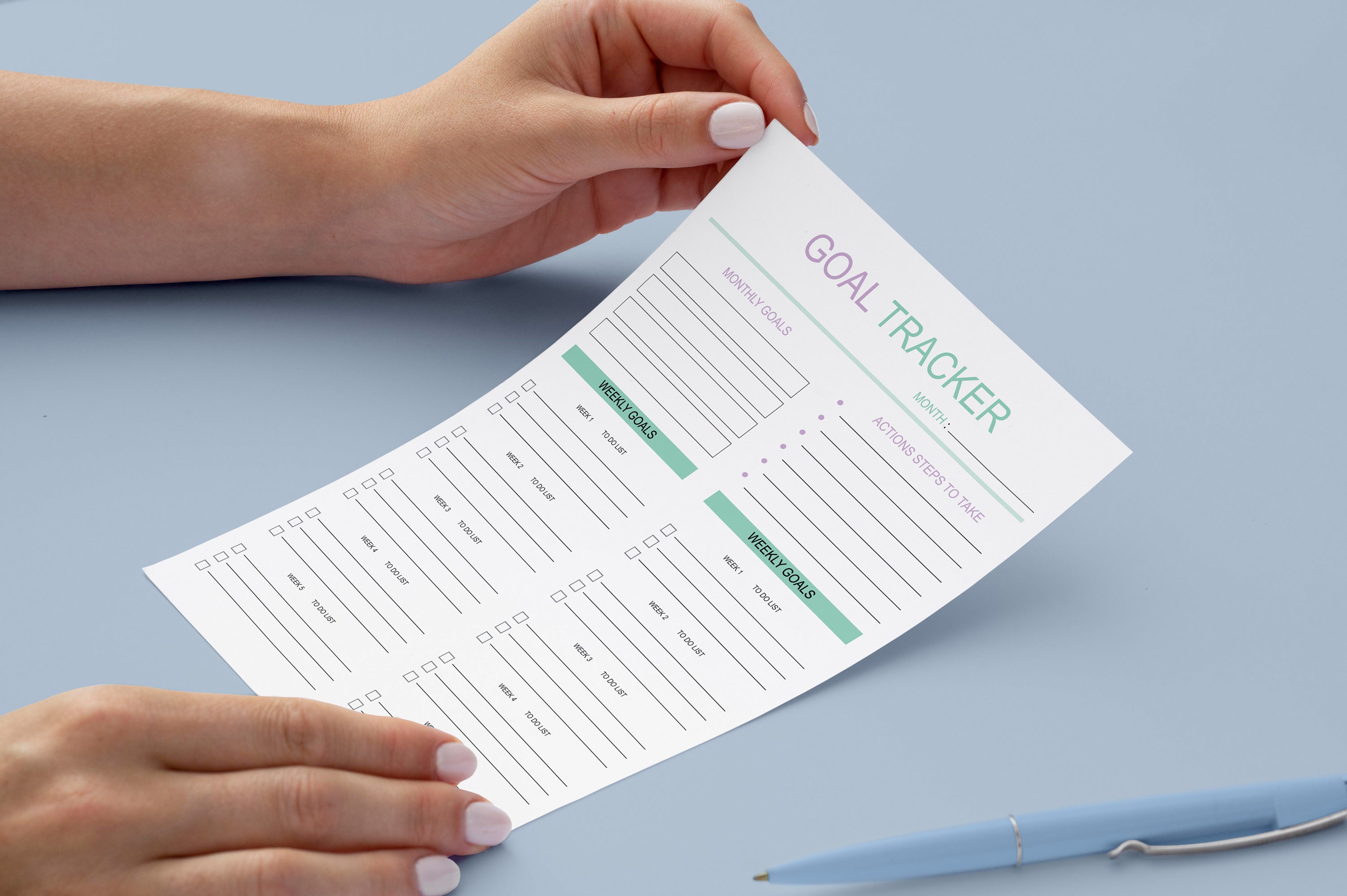 Goal Tracker Printable Bundle: Weekly Goals, To-do List, Monthly Goals ...