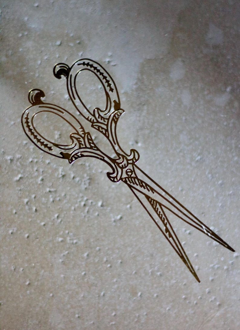 Antique Scissors Vinyl Sticker | CUSTOM Colors Available - Etsy