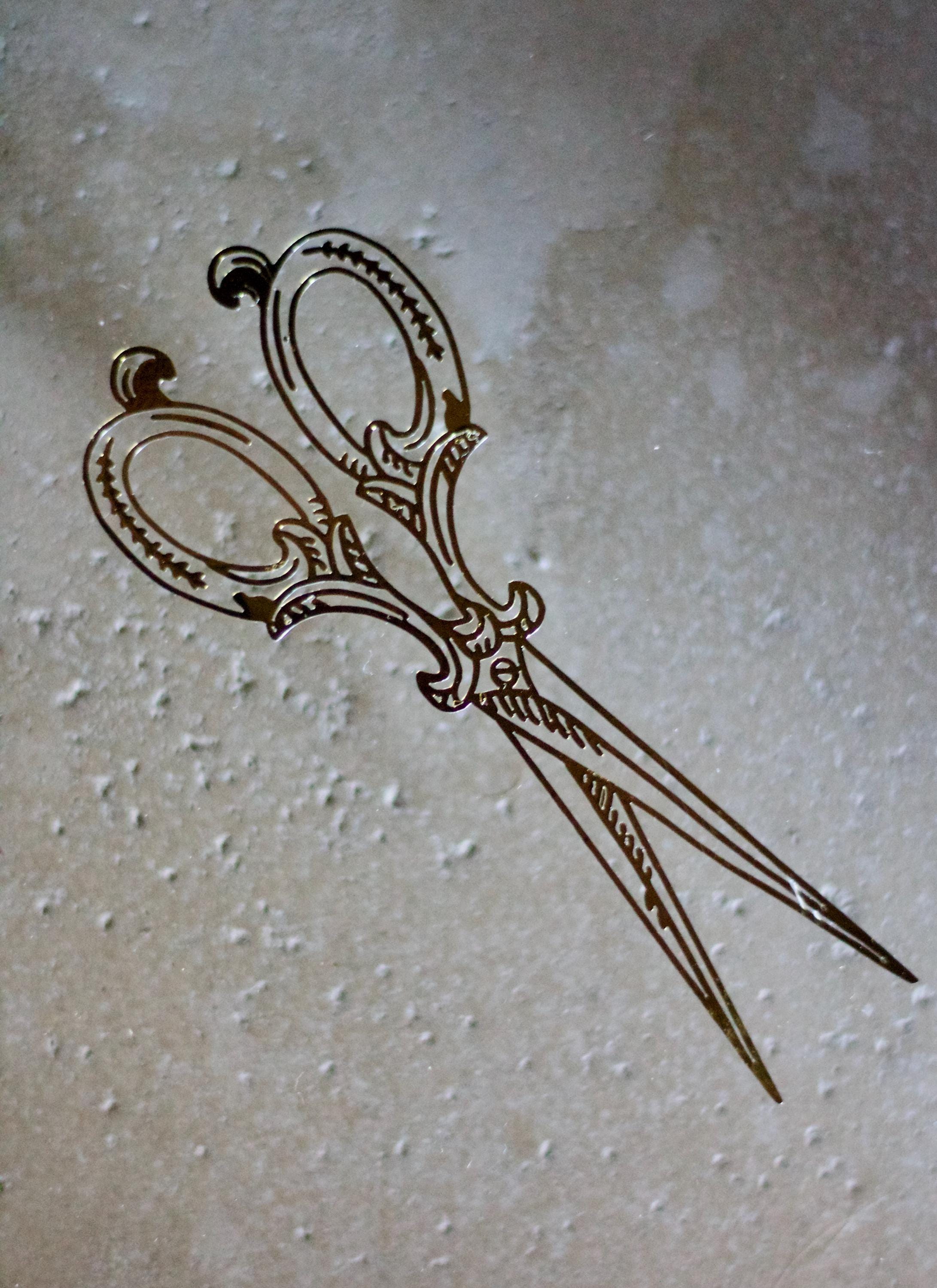 Antique Scissors Vinyl Sticker | CUSTOM Colors Available - Etsy