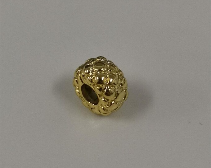 Genuine Solid 9K 9ct Yellow Gold Elegant CZ Charm Bead With 12pcs Cubic ...