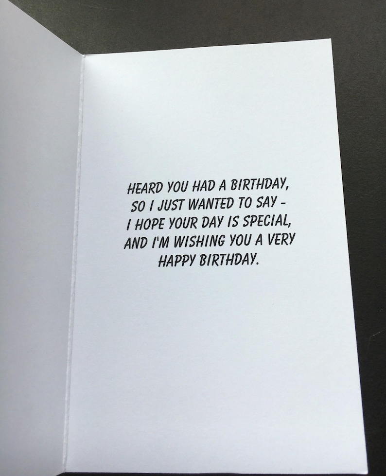 Happy Birthday Greeting Card With Words Inside - Etsy