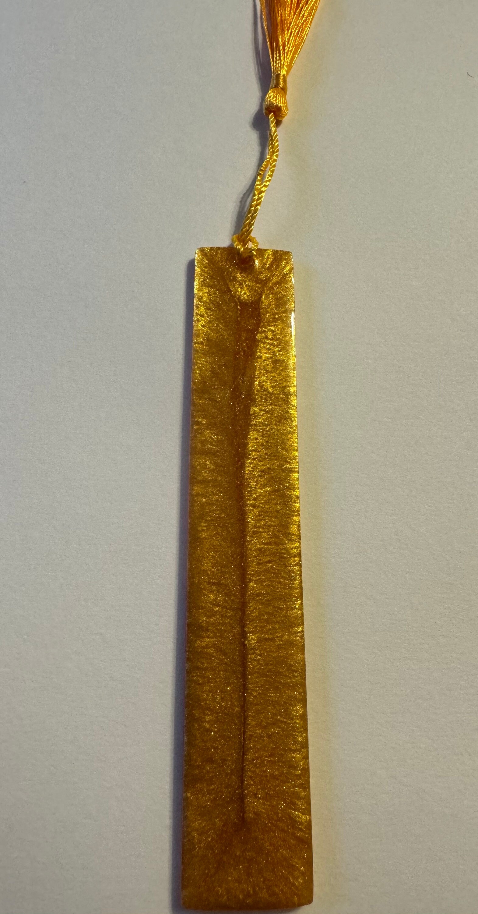 Golden Shimmer Yellow Resin Bookmark - Etsy UK