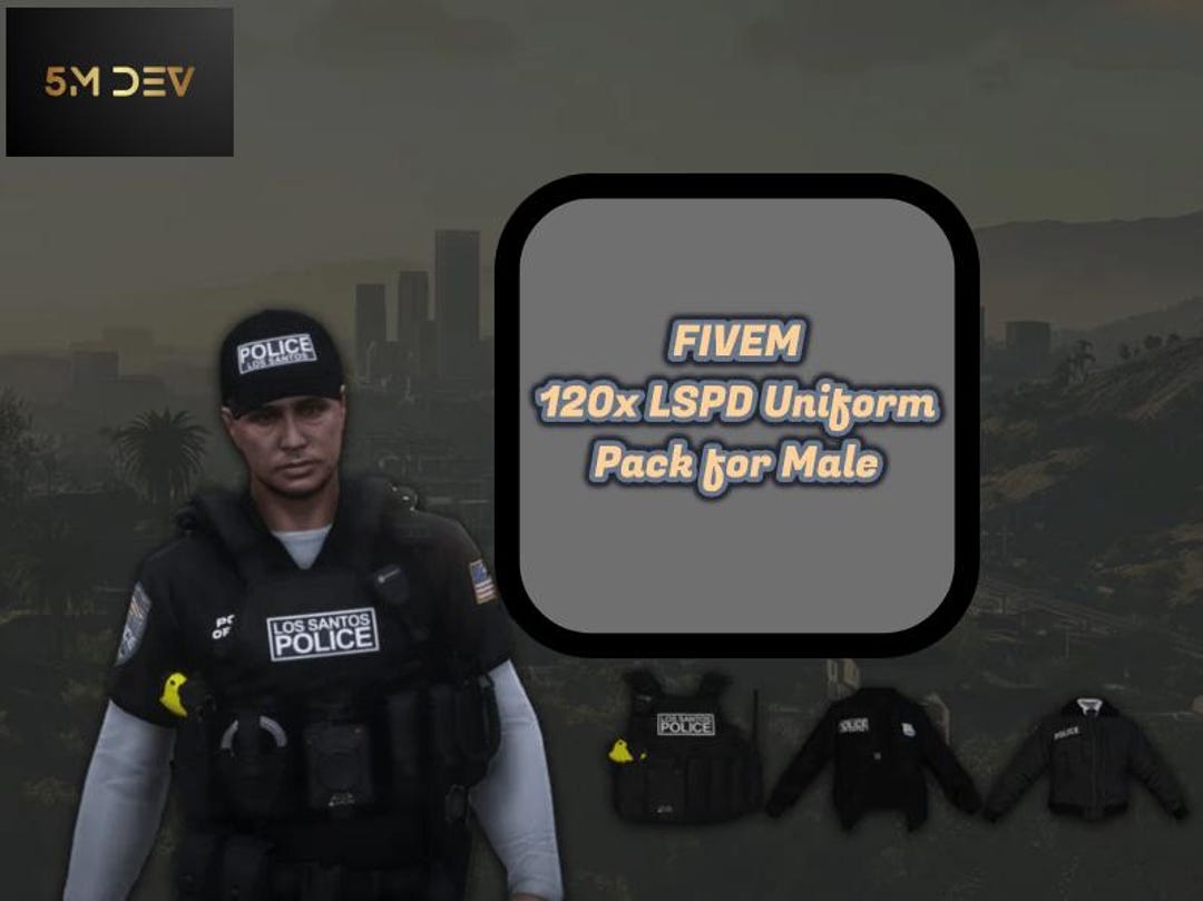 FiveM 125x Police Uniform Pack Male FiveM Mansion Grand Theft Auto 5 ...