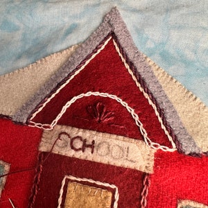 The Historic Village - One Room Schoolhouse Wool Applique Block of the ...