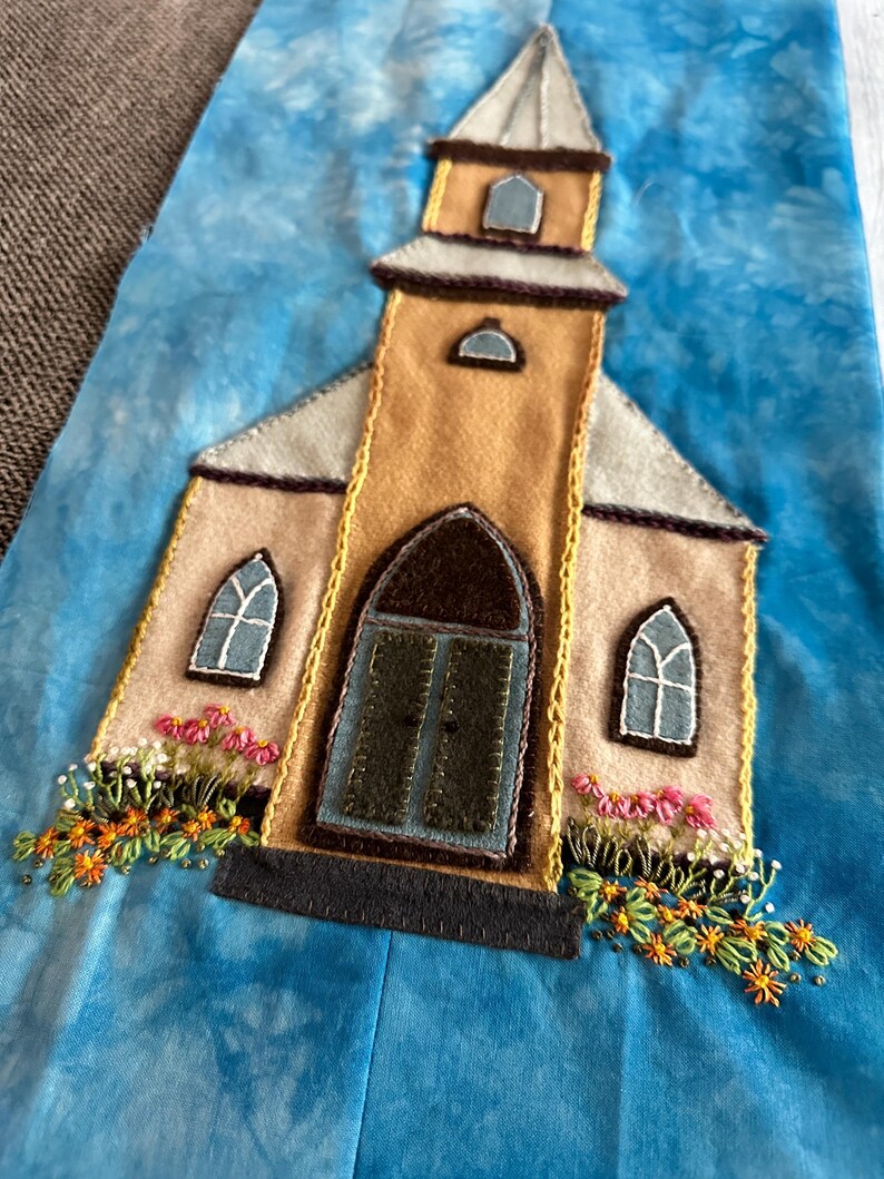 The Historic Village - Prairie Church Wool Applique Block of the Month ...