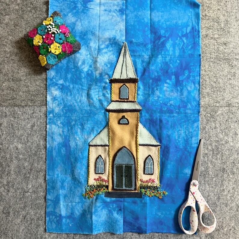 The Historic Village - Prairie Church Wool Applique Block of the Month ...