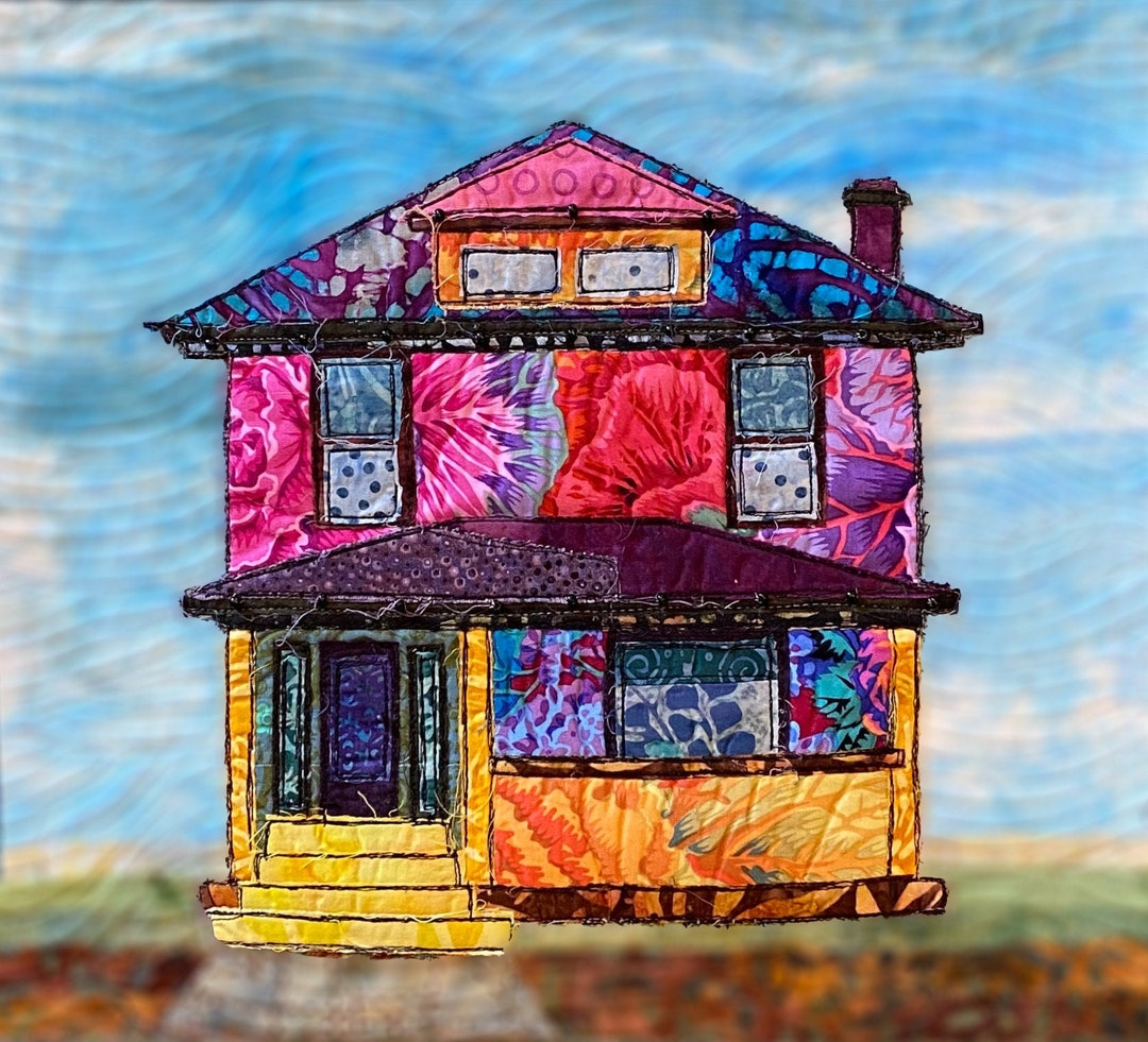 Art Quilt Applique Pattern: the Dakota Foursquare - Etsy