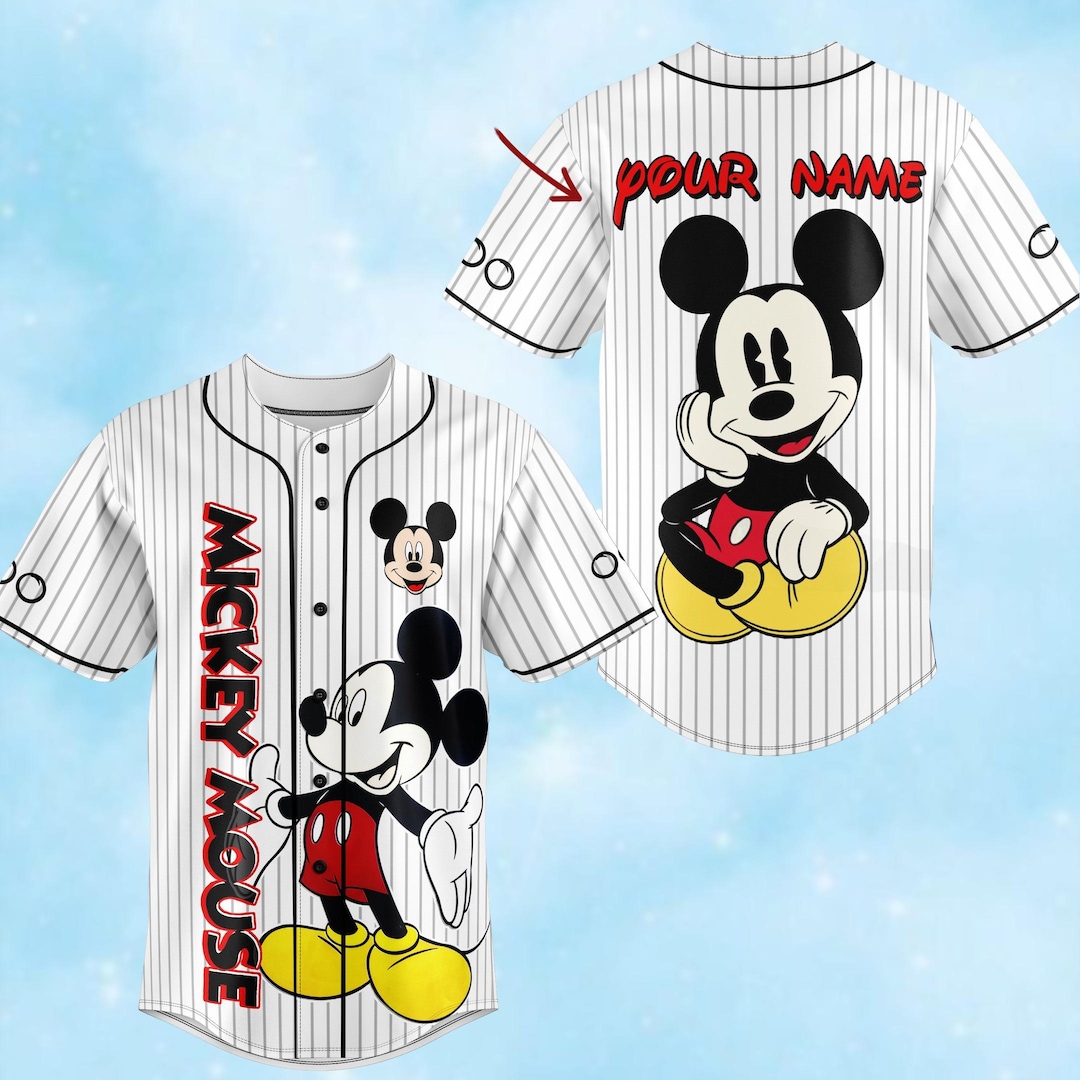 Personalized Mickey Mouse Jersey, Mickey Mouse Baseball Shirt, Disney ...