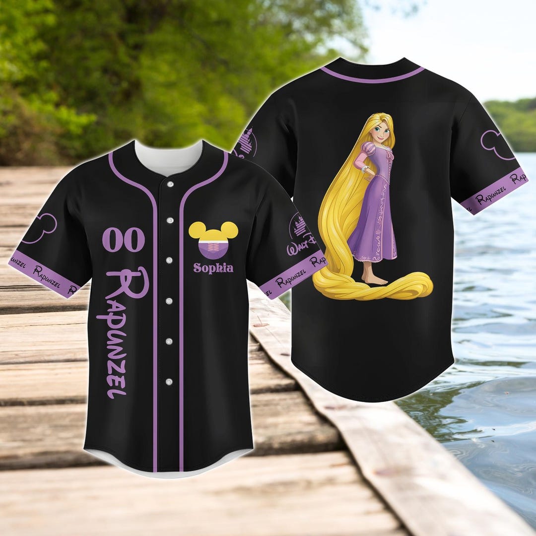 Personalized Rapunzel Princess Baseball Jersey, Tangled Shirt, Disney ...