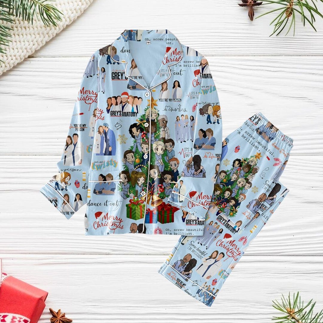 Grey Anatomy Pajamas Set, Grey Sloan Pajamas Pants, Doctor Grey Pajamas ...