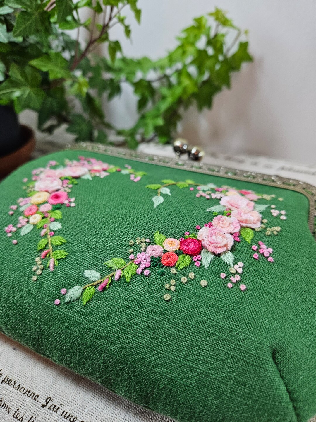 Hand Embroidered Bag,flower Embroidery Bag,handmade Shoulder Bag,cross ...