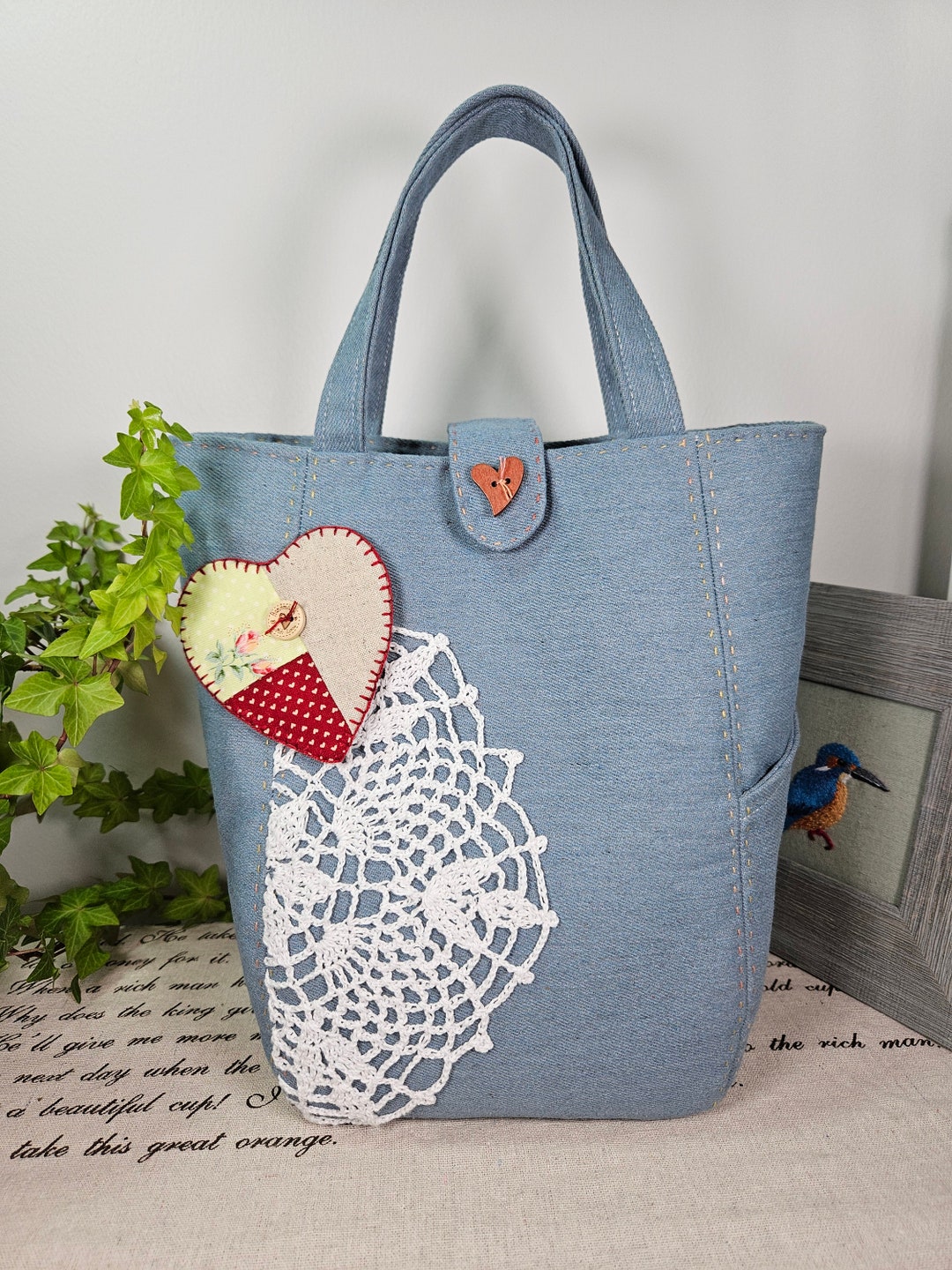 Patchwork Bag,tote Bag,handmade Bag,hand Quilted Bag,bucket Bag ...