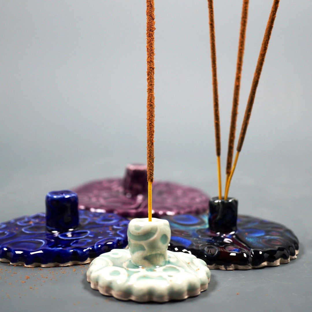 Ceramic Incense Holder With Texture, Multiple Colors Available, Compact ...