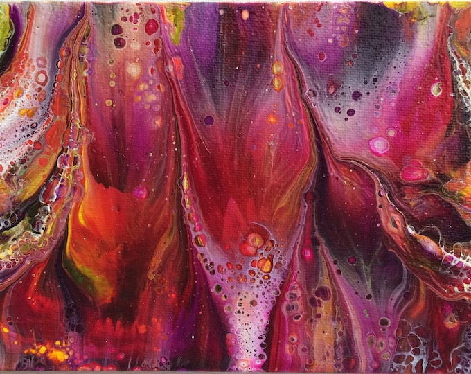Raspberry Fizz Acrylic Fluid Painting on Canvas Board - Etsy