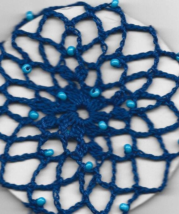 Cotton Hair Bun Covers With Blue Beads - Etsy