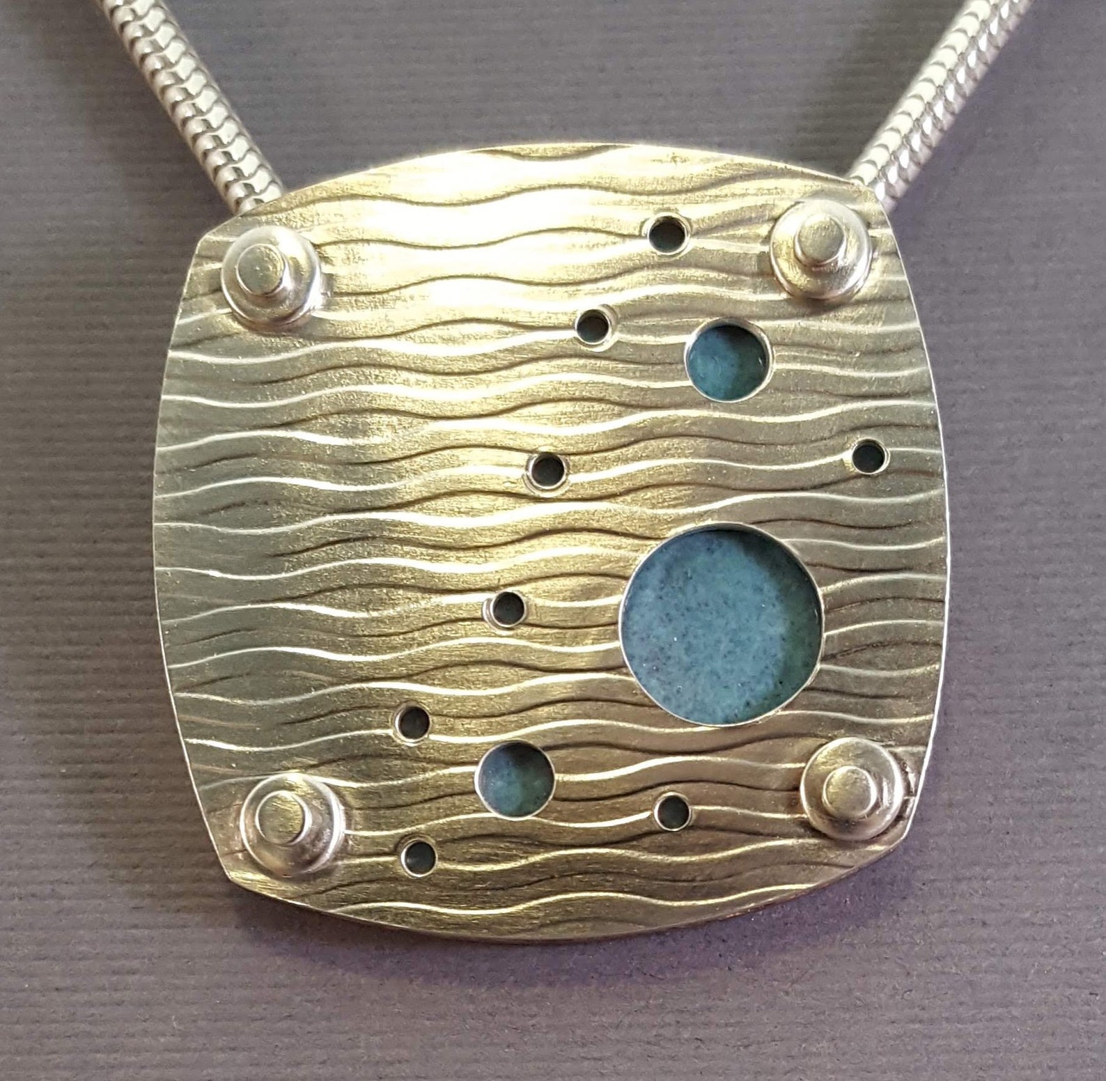 Mixed Metal Rounded Square Pendant Collection Number 4 - Etsy