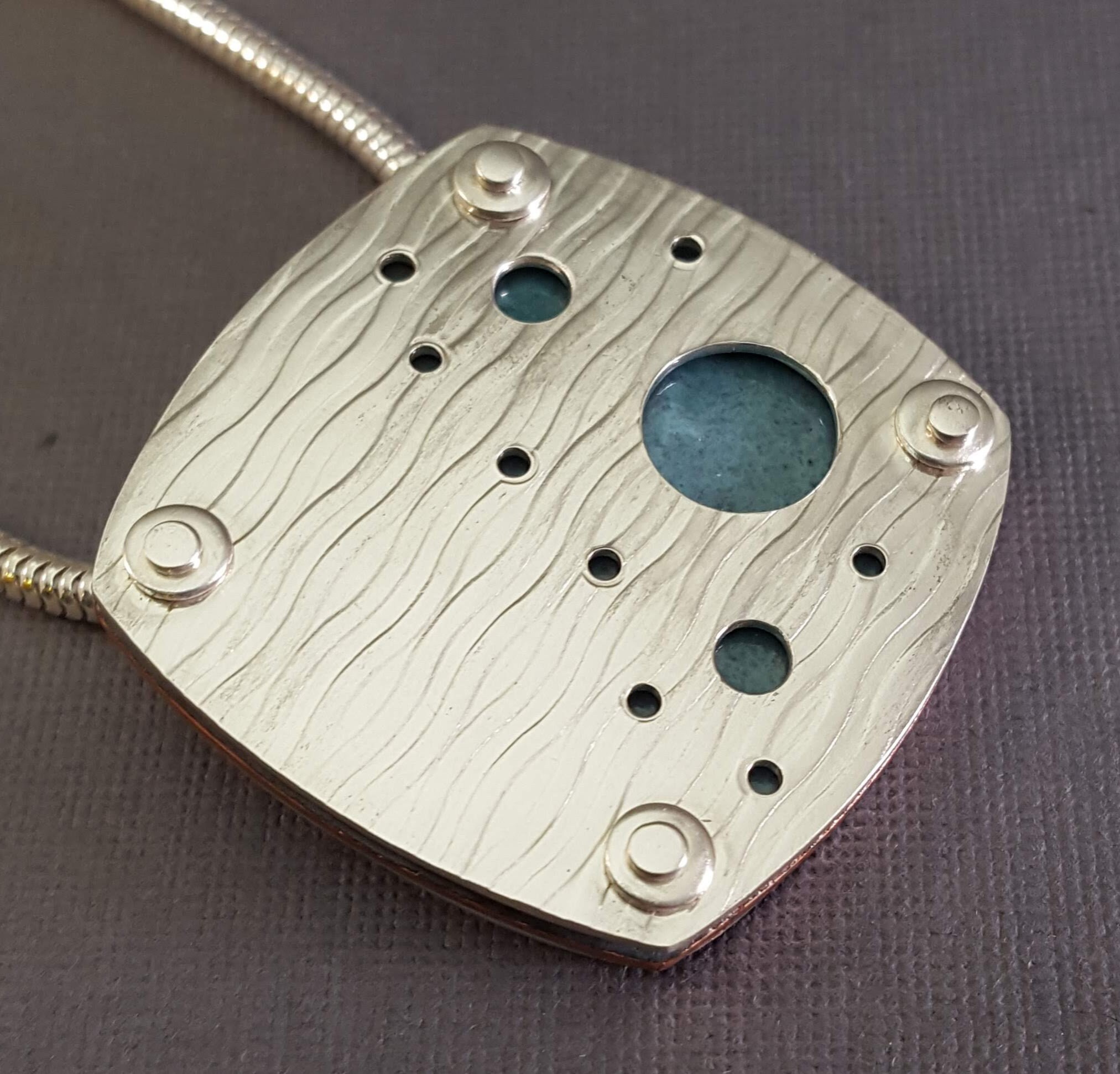 Mixed Metal Rounded Square Pendant Collection Number 4 - Etsy