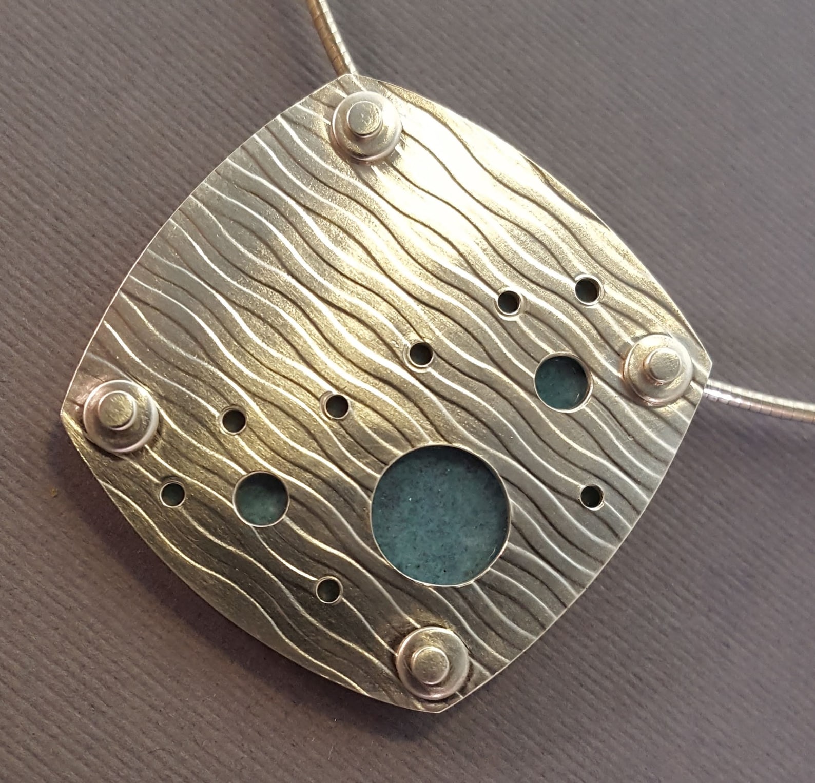 Mixed Metal Rounded Square Pendant Collection Number 4 - Etsy