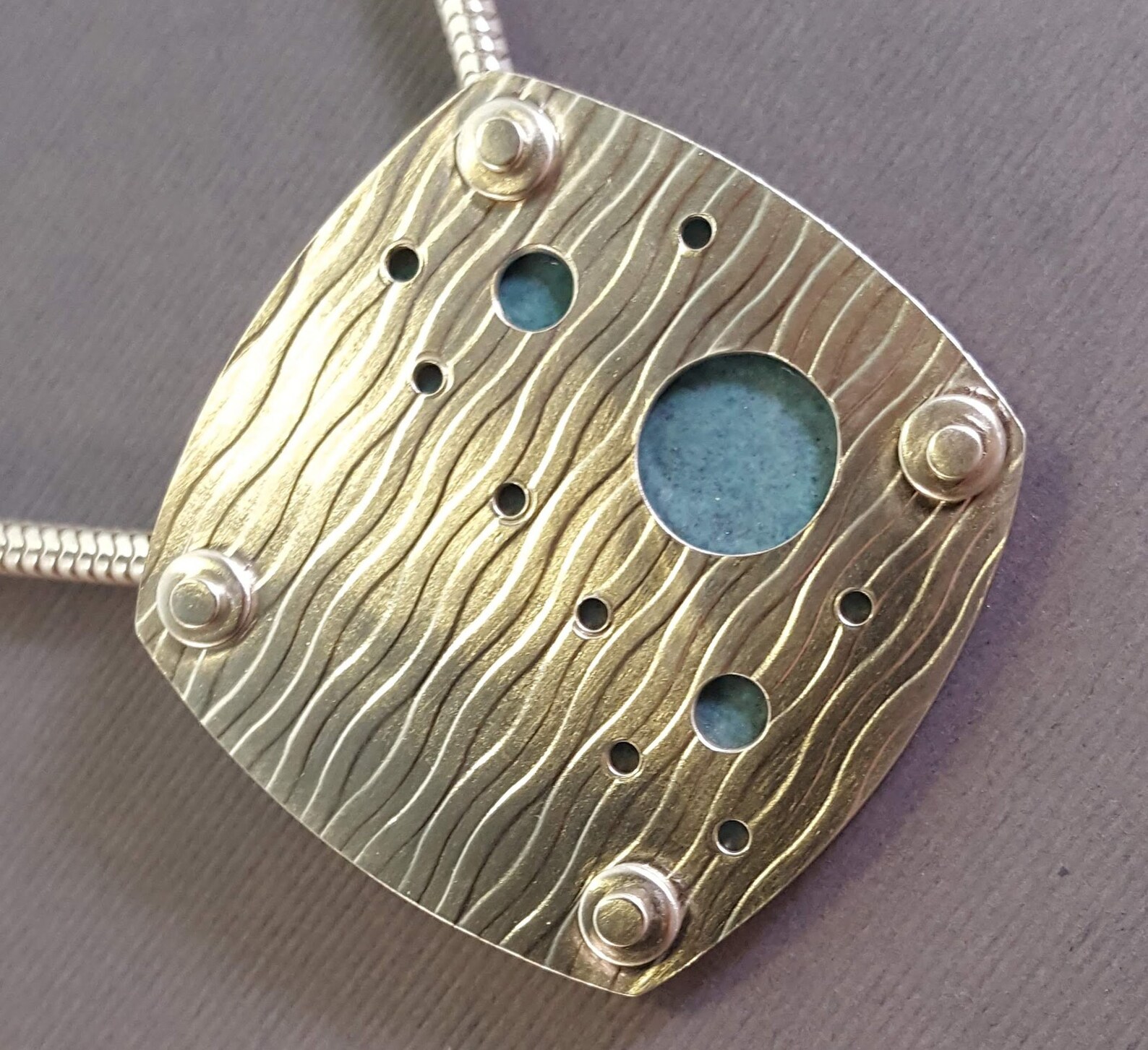 Mixed Metal Rounded Square Pendant Collection Number 4 - Etsy