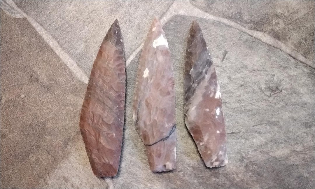 Flint Agate Stone Knife Blade Spearhead Arrowhead Point for 1 About 5 3 ...