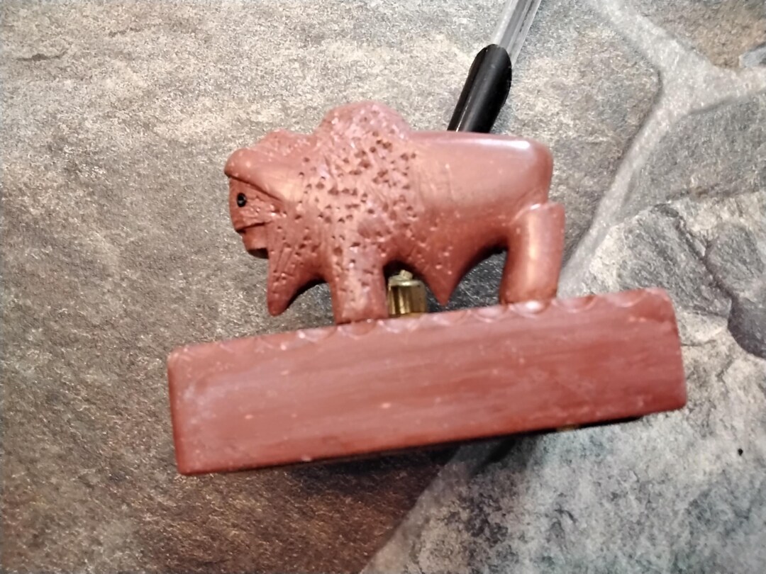 Buffalo Pen Holder Hand Carved Out of Pipestone. - Etsy