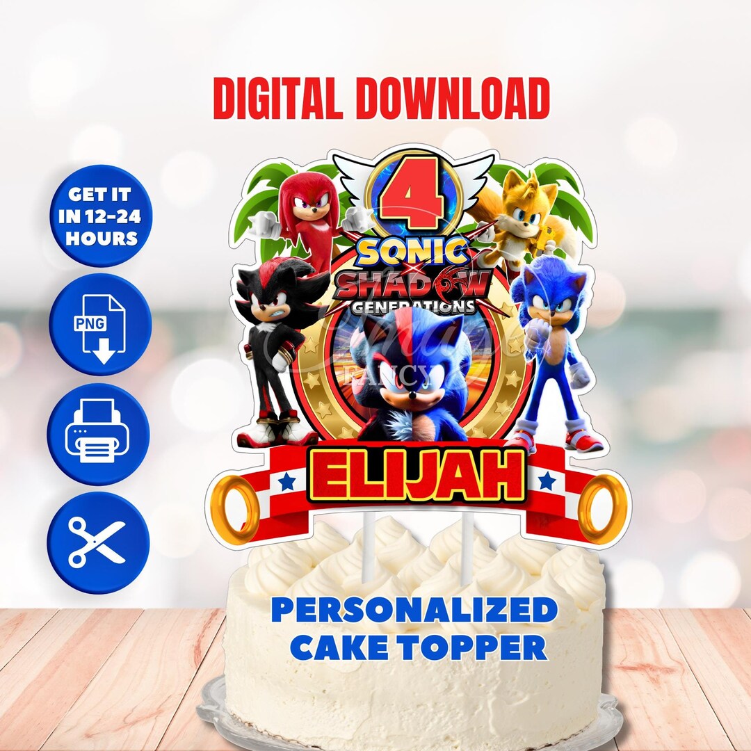 Digital Download Sonic Cake Topper. - Etsy