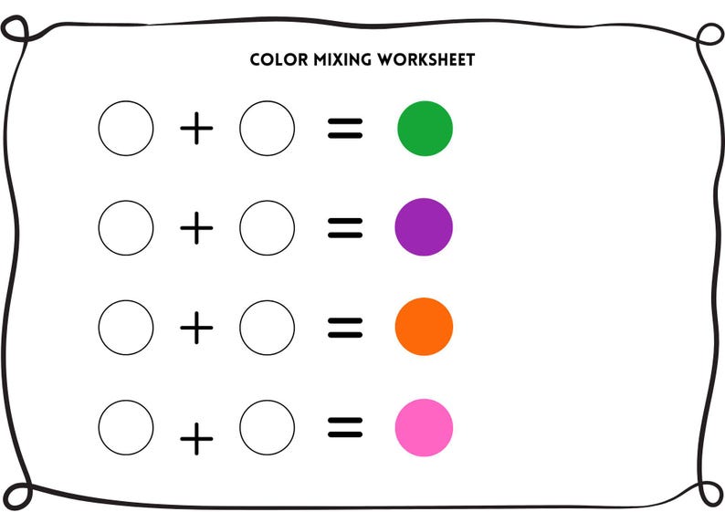 Kindergarten Worksheets, Color Equations, Homeschool, Learn Colors ...