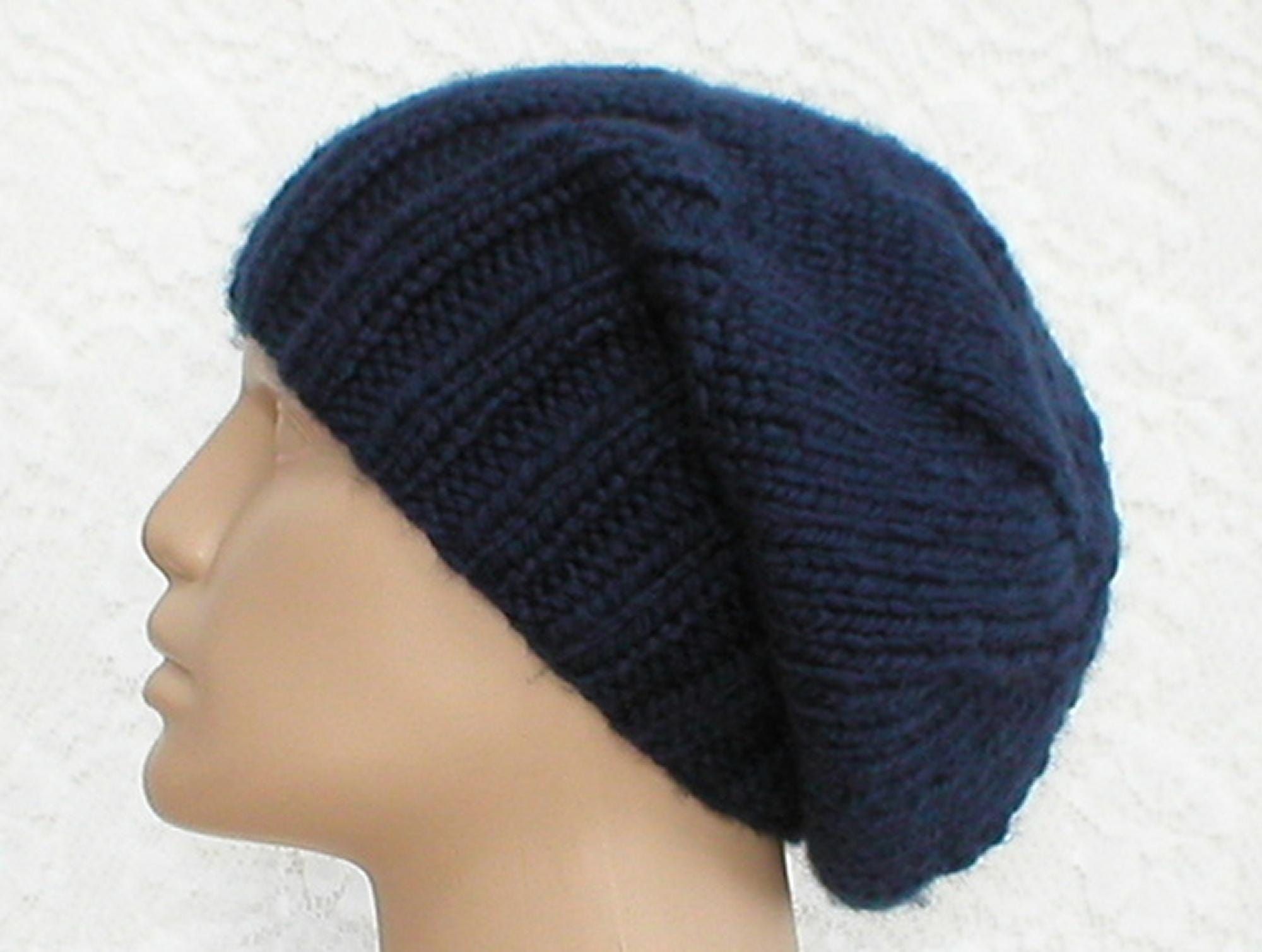 Navy Blue Watch Cap - Navy Brimmed Beanie -unisex Blue Hat - Navy Blue ...