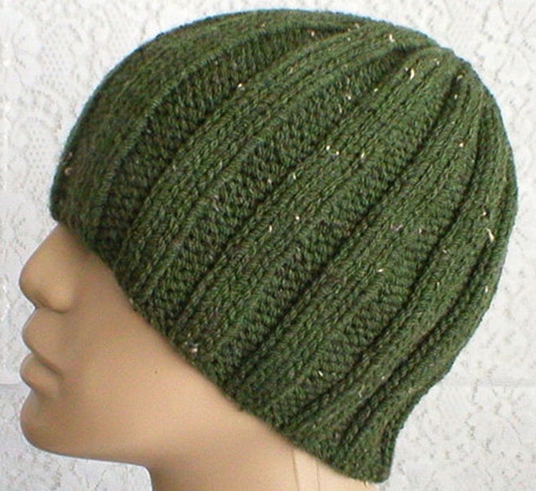 Olive Green Tweed Beanie Hat Unisex Army Green Hat Canada Olive Green ...
