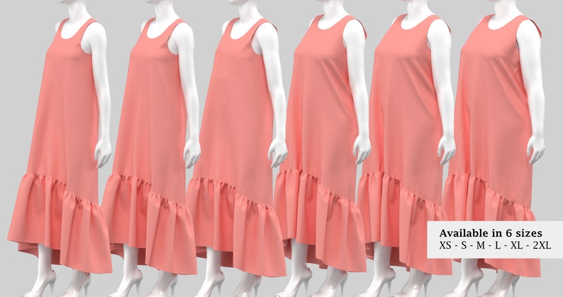 Sleeveless Buffet Dress Sewing Pattern Angel's Trumpet | Etsy