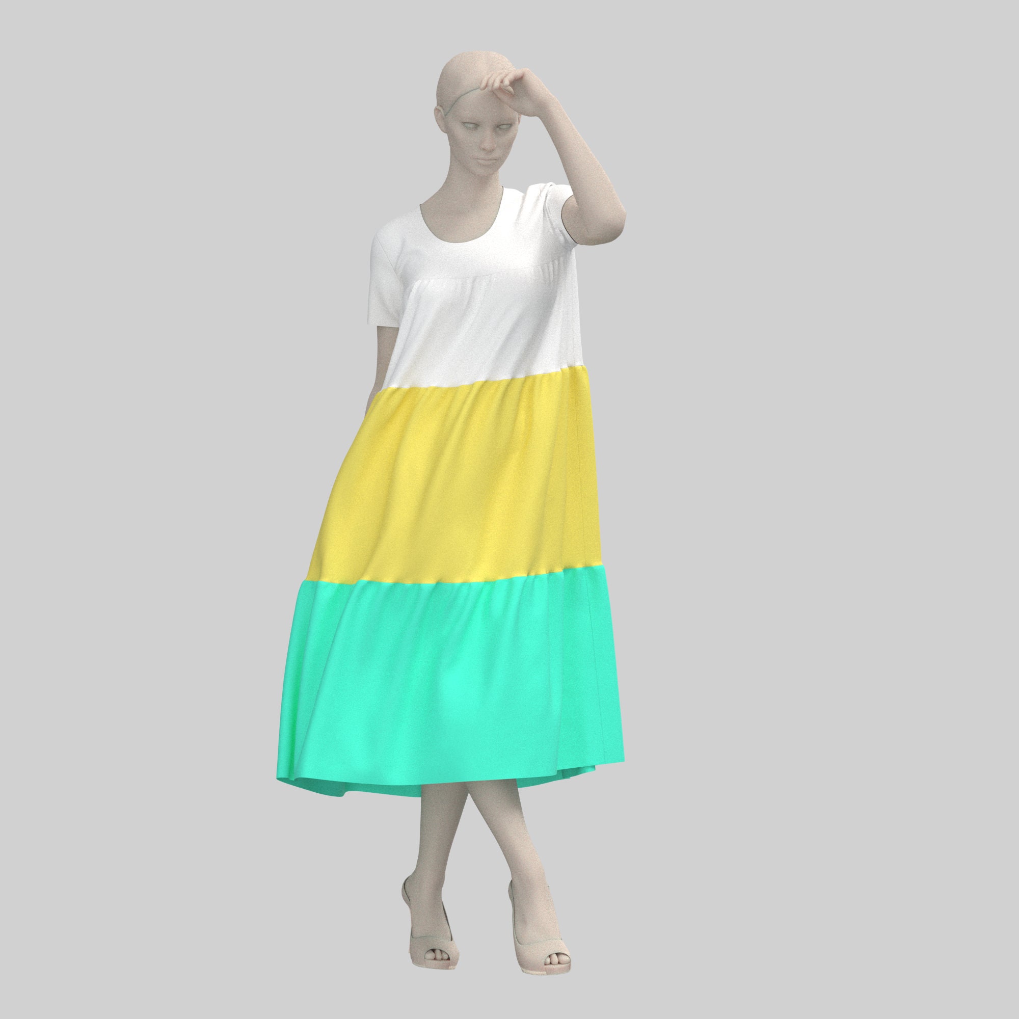 Lathyrus Dress, Tiered Buffet Dress Sewing Pattern, Summer Tiered Dress ...